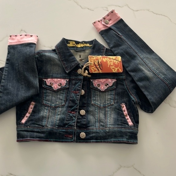Bebina Jeans | Jackets & Coats | Leather Studded Denim Bebina Jean ...